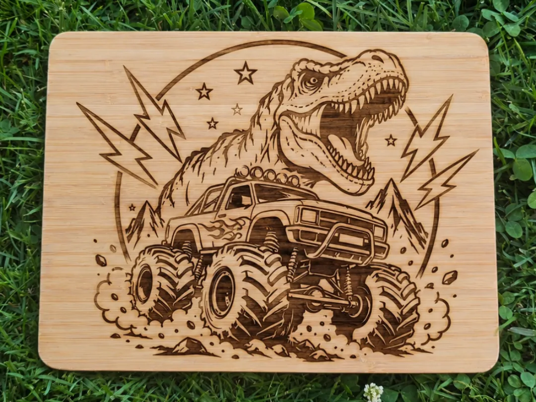 Monster truck and T-Rex design for children - Free 3D Print Model ...