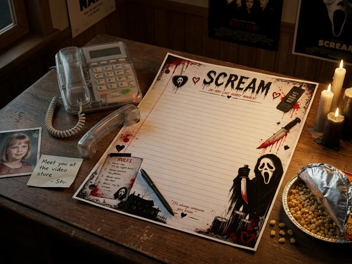 Scream Ghostface Lined Writing Paper – Stationery - Free 3D Print Model ...
