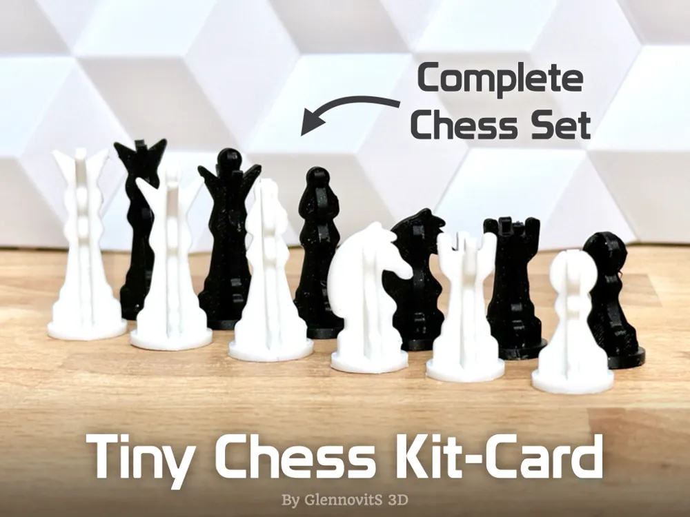 Tiny Chess Kit-Card (compact and modern 3D puzzle set) by GlennovitS 3D ...