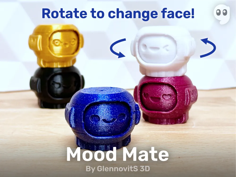 Mood Mate (XYZ Calibration Print-in-place mood) - Free 3D Print Model ...