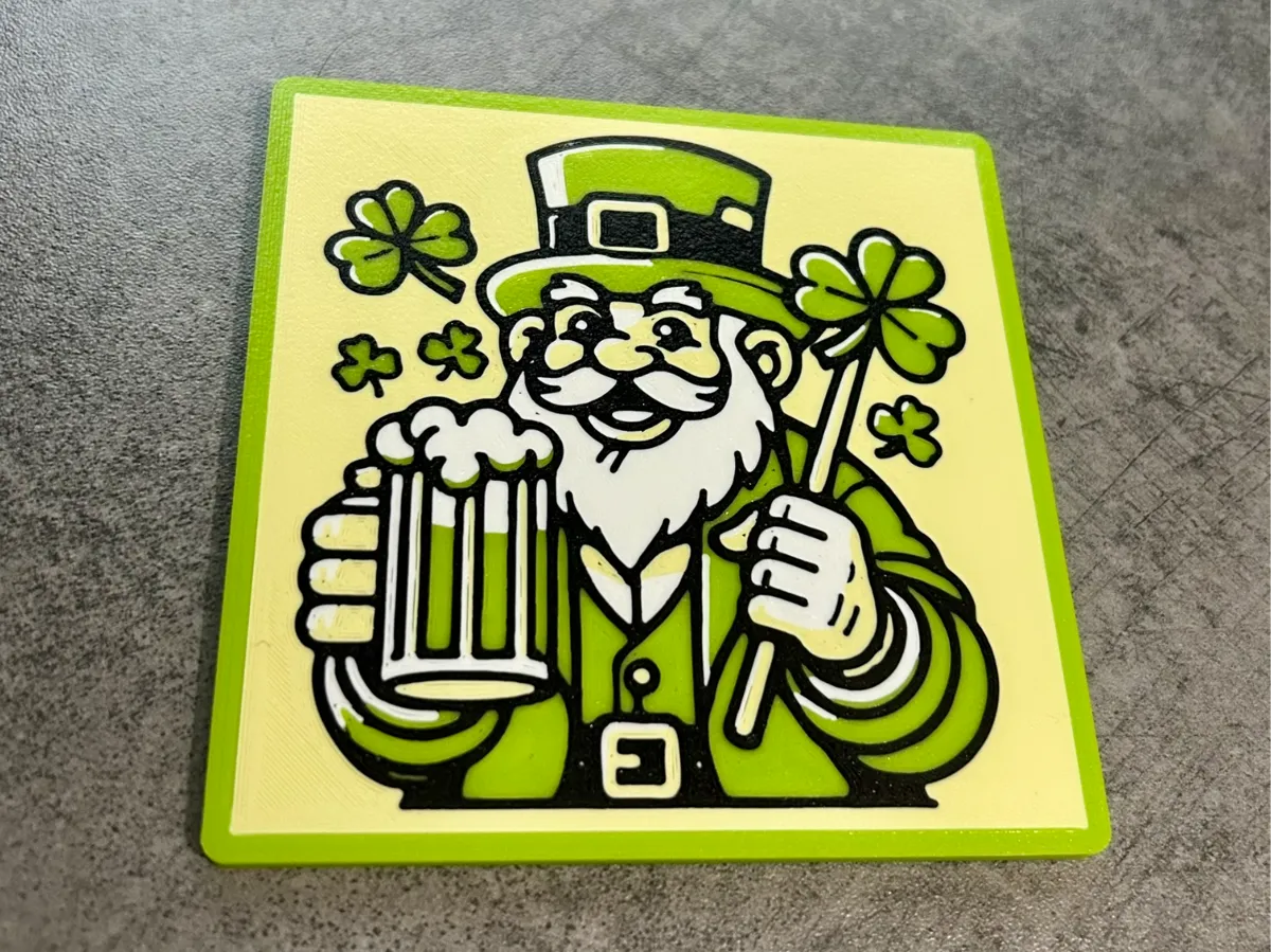 St. Patrick's Day Coaster - Free 3D Print Model - MakerWorld