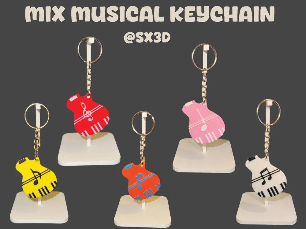 Mix Musical Keychain by SX3D MakerWorld: Download Free 3D Models