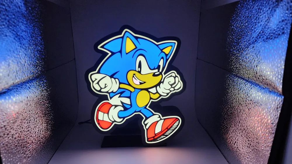 Sonic the Hedgehog - LED Light Box - Free 3D Print Model - MakerWorld