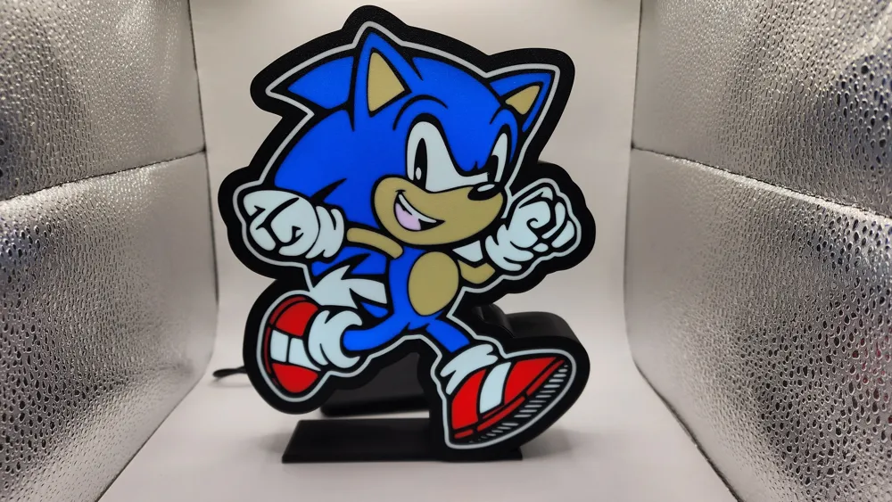 Sonic the Hedgehog - LED Light Box by MayHem MakerWorld: Download Free ...