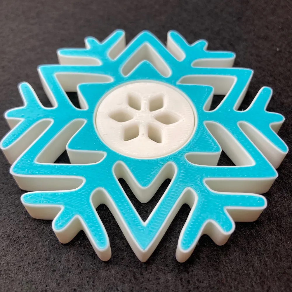 Snowflake Spinner Fidgets - Quick Print in Place - Free 3D Print Model ...