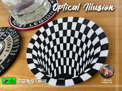 Optical Illusion Coaster by Kawa MakerWorld: Download Free 3D Models