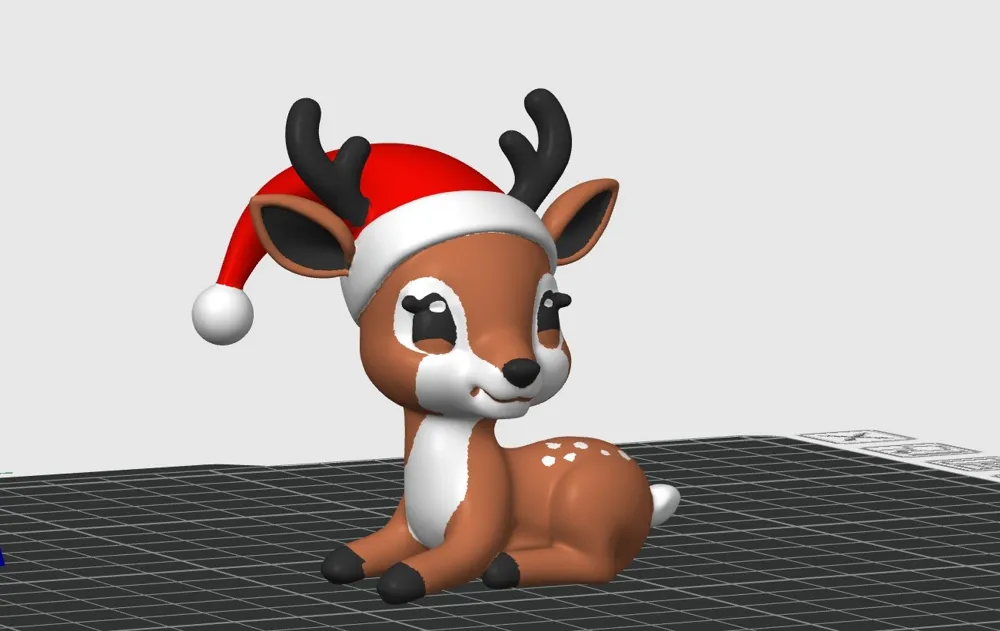 Christmas Deer // Deer with christmas hat by JH Design - MakerWorld