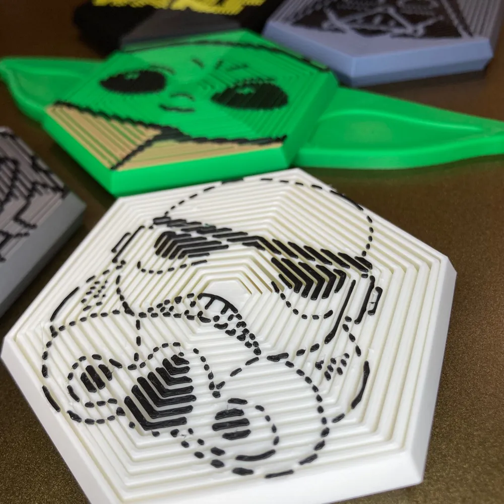 Star Wars Hexagon Fidget Toys - Yoda, Darth Vader by SpacedOut ...