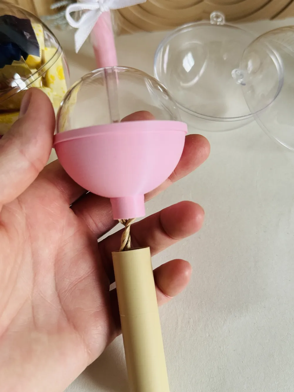 Lollipop or Rattle from Fillable Christmas Bauble - Free 3D Print Model ...