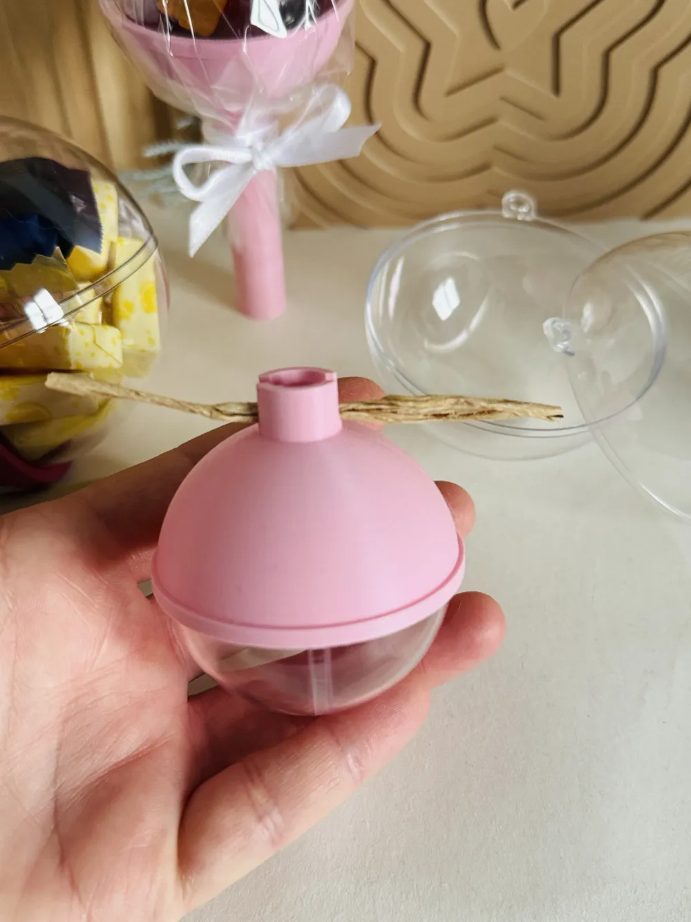 Lollipop or Rattle from Fillable Christmas Bauble - Free 3D Print Model ...