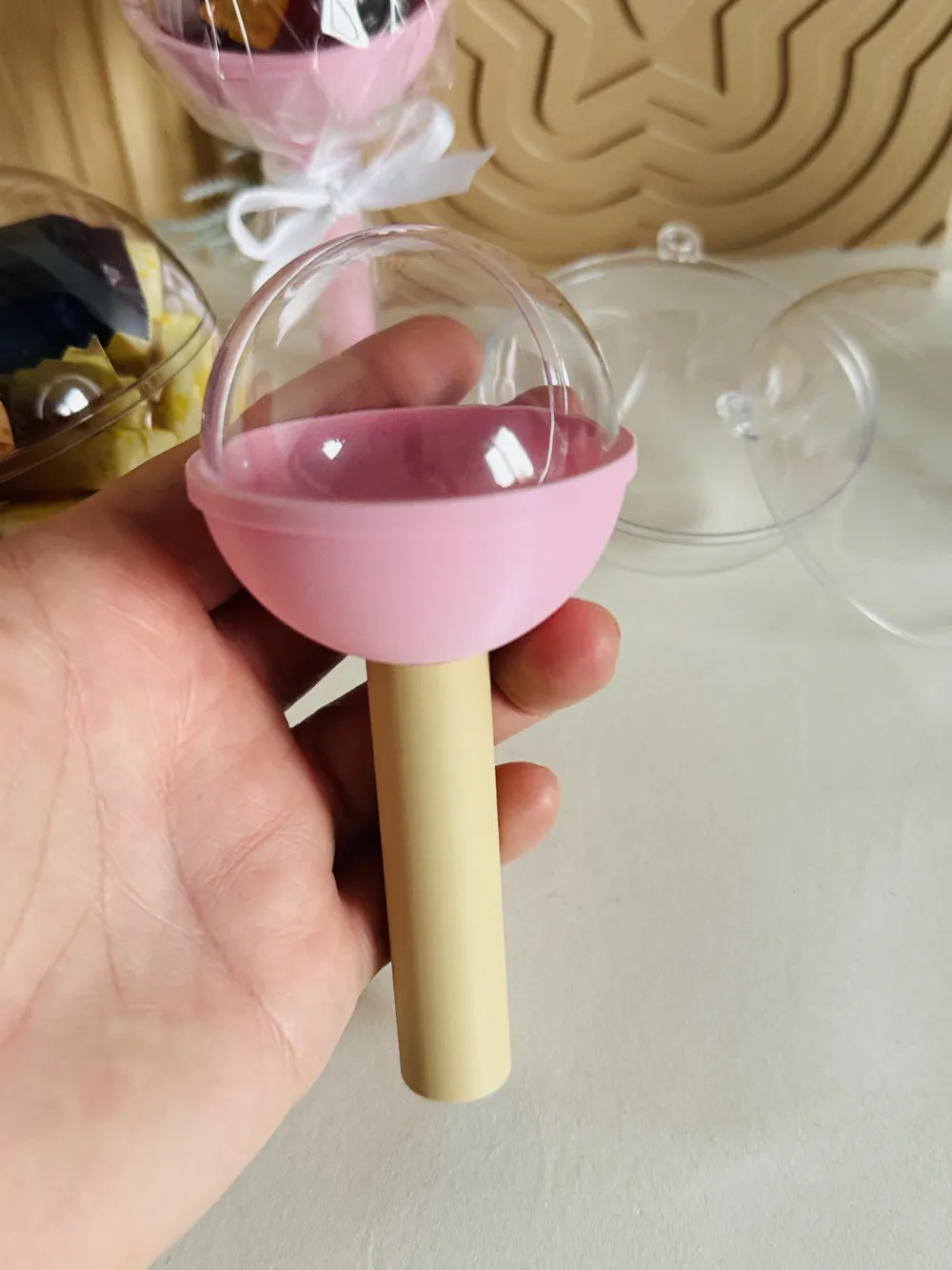 Lollipop or Rattle from Fillable Christmas Bauble - Free 3D Print Model ...