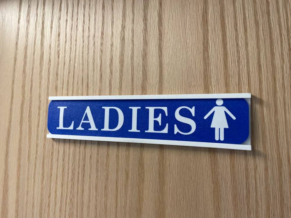 Men and Ladies Restroom Signs with Holder - Free 3D Print Model ...