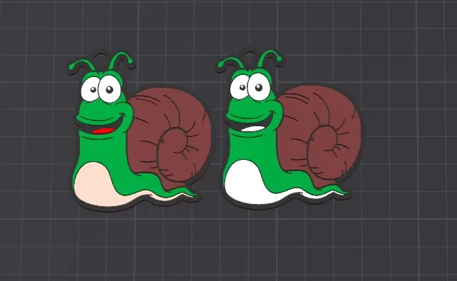 cute animal , dale the snail multicolor keychain / necklace charm (free ...