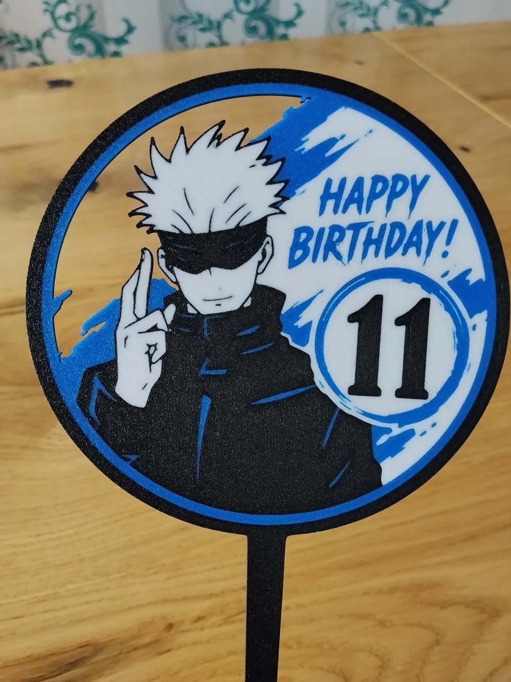 Topo de Bolo de Aniversário Gojo Satoru / Idade Editável - Modelo ...