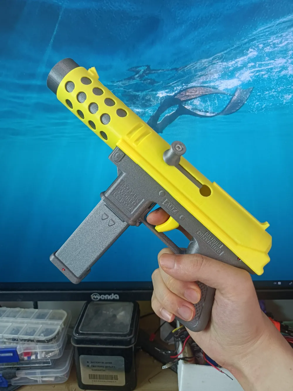 TEC-9 Disc Shooter V2.0 - Free 3D Print Model - MakerWorld