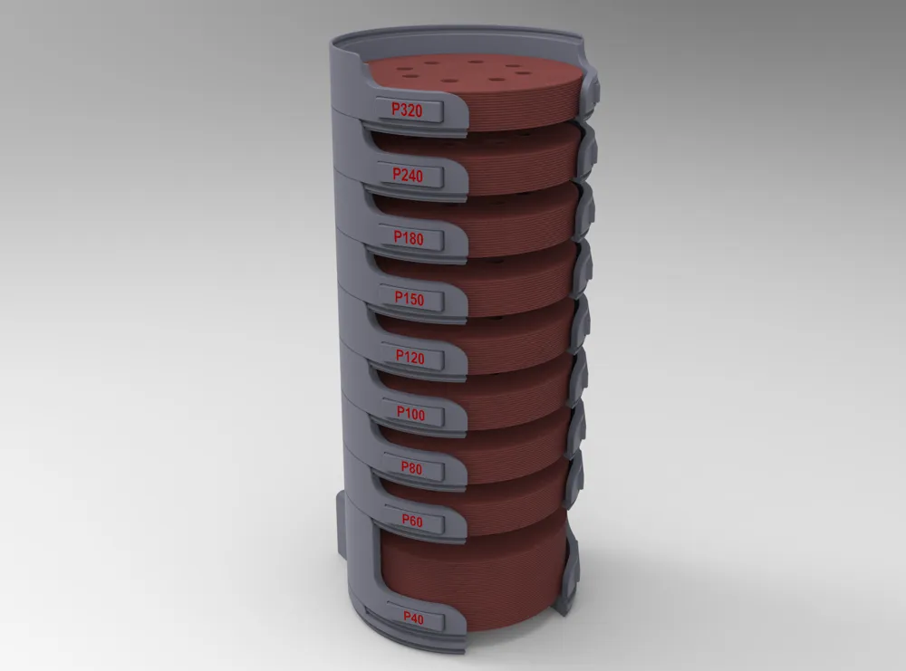 Sanding Disc Organizer 125mm - Free 3D Print Model - MakerWorld