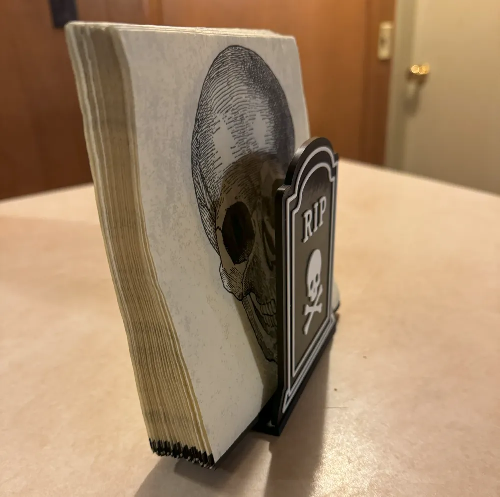Tombstone RIP Skull and Bones Grave Napkin Holder for Decorating ...