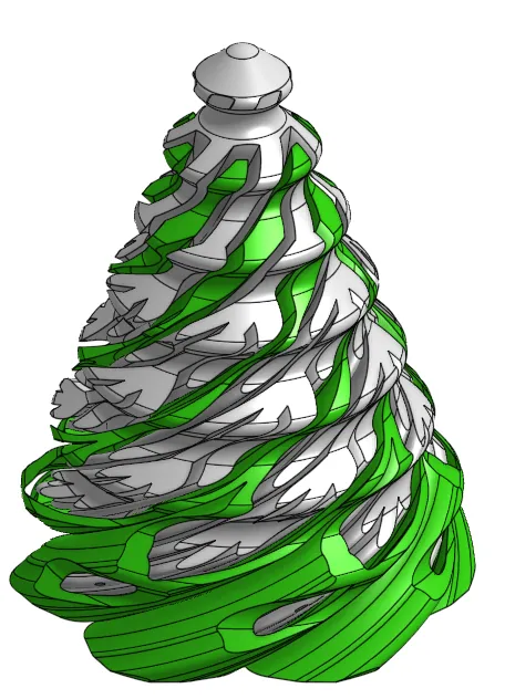 Spiral Snow Flake Christmas Tree - Free 3D Print Model - MakerWorld