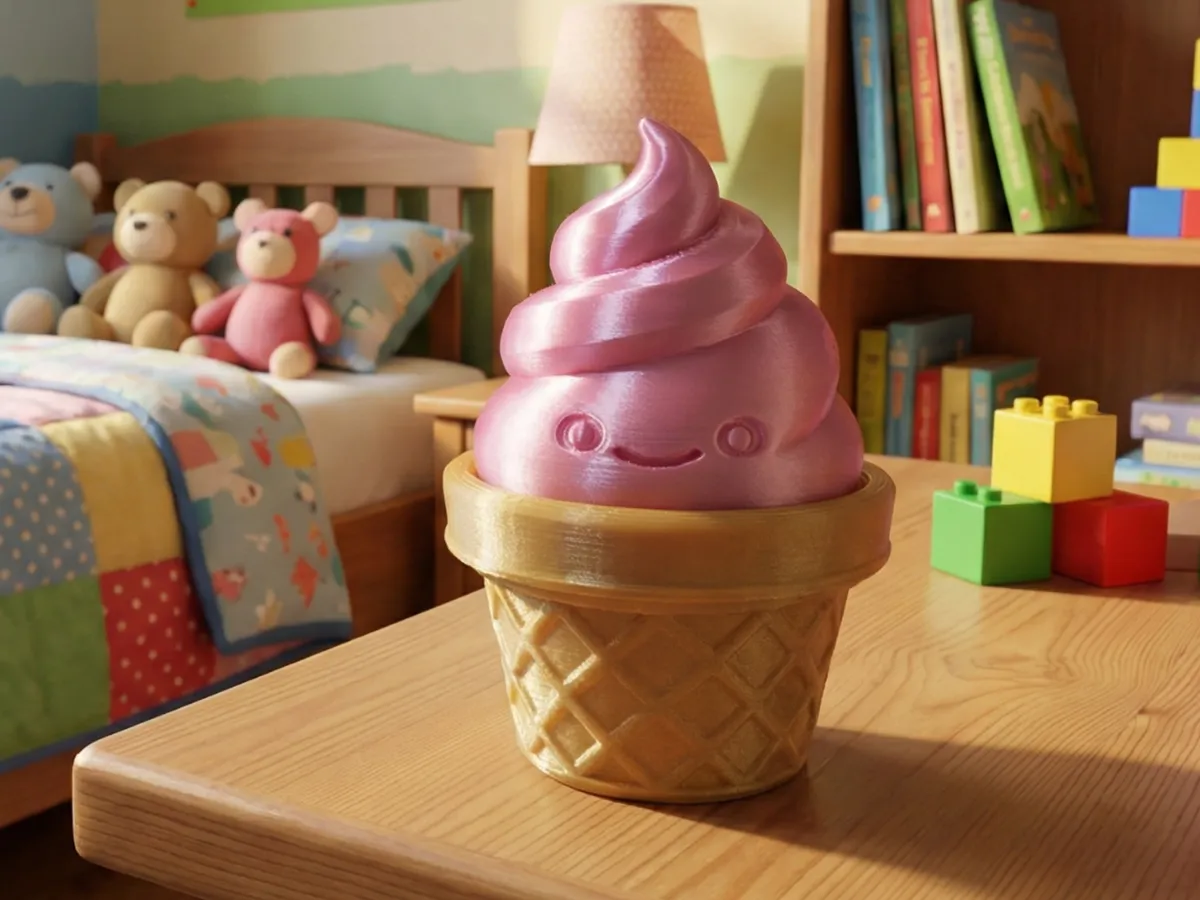 Cute Swirly Ice Cream Cone(Clicker Fidget Version) - Free 3D Print ...