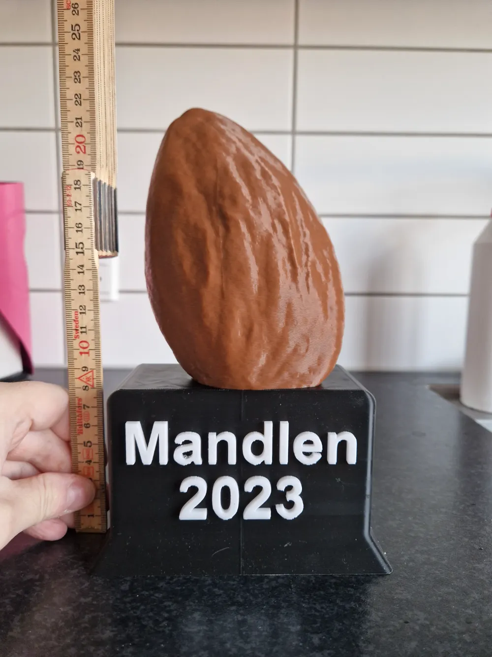 Almond trophy 2023 with hidden compartment by 3DPrintWolf - MakerWorld