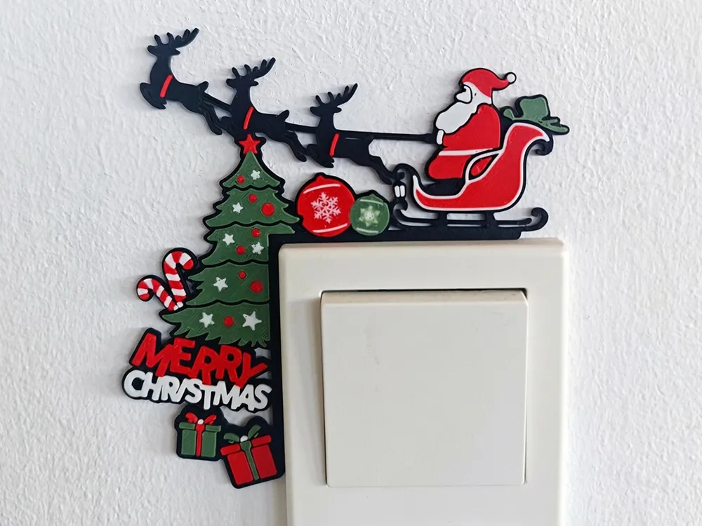 Merry Christmas Santa Light Switch Corner - color by MASK3D MakerWorld ...