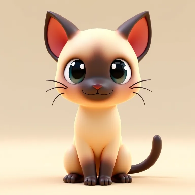 Cute Siamese Cat (AMS required) by Potato Master 64 - MakerWorld