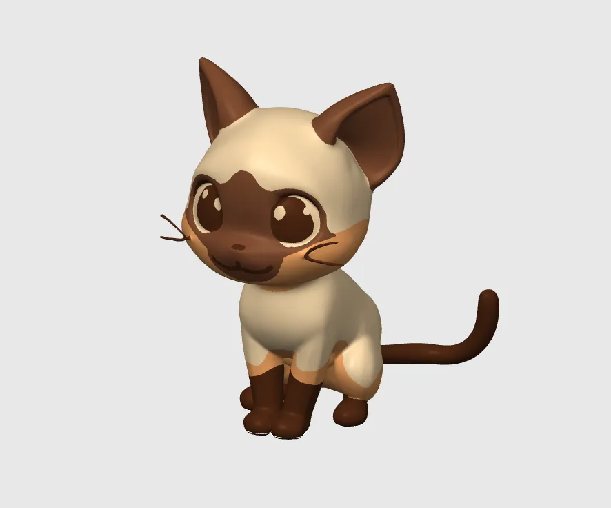Cute Siamese Cat (AMS required) by Potato Master 64 - MakerWorld