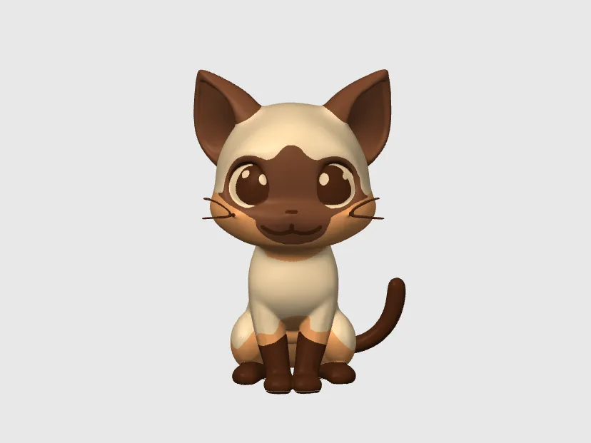 Cute Siamese Cat (AMS required) by Potato Master 64 - MakerWorld
