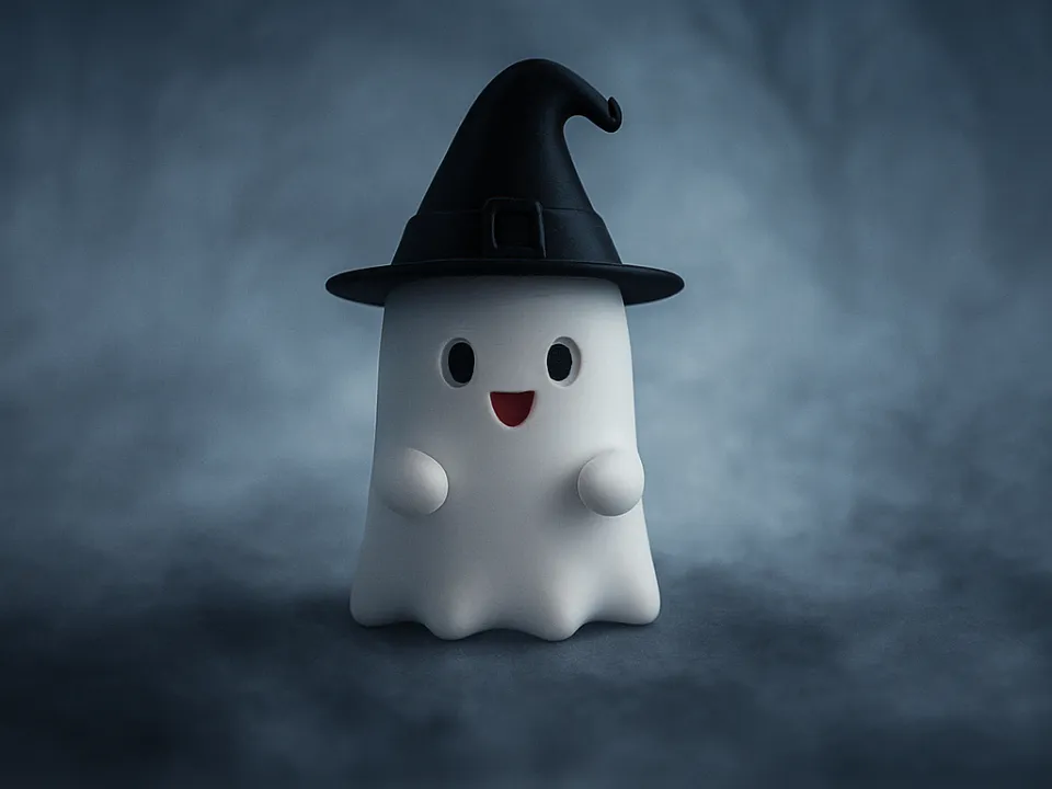 Cute Ghost Friend with Witch Hat by JPrintLab MakerWorld: Download Free ...