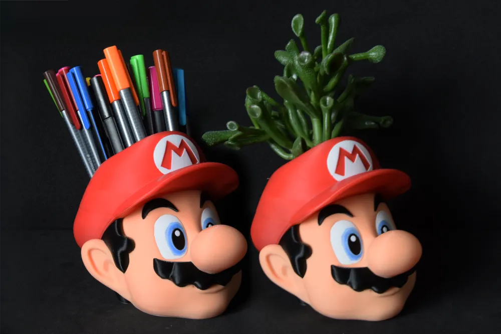 Super Mario - pen holder / plant pot by MakerVerse Designs MakerWorld ...