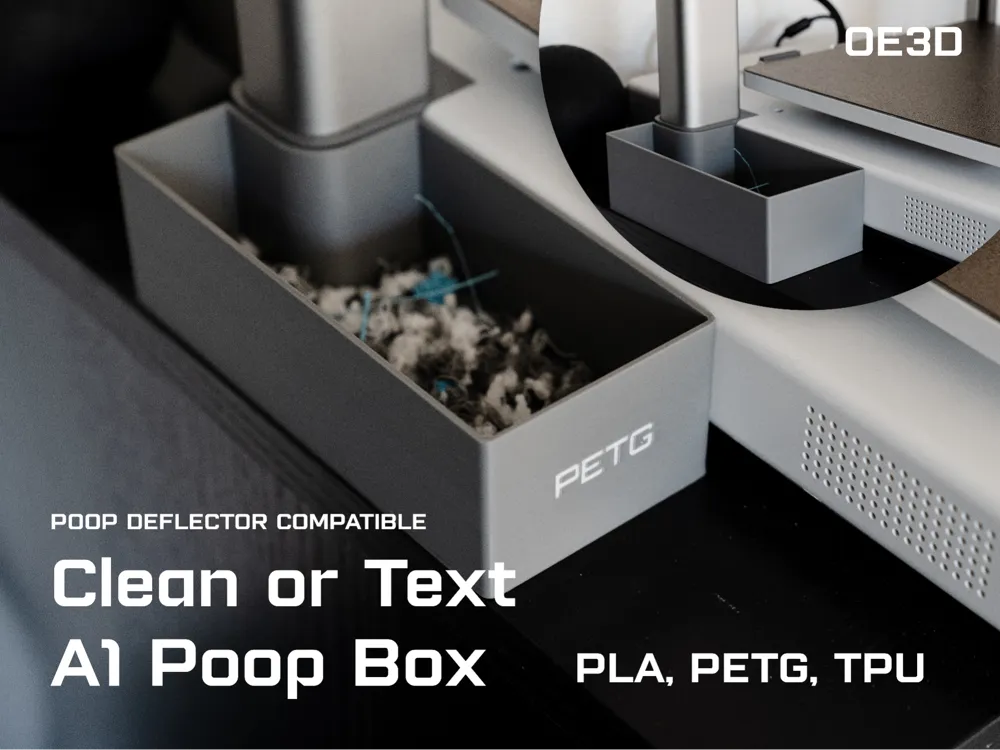 A1 Poop Bucket / Poop Box CLEAN or with TEXT by OE3D - MakerWorld