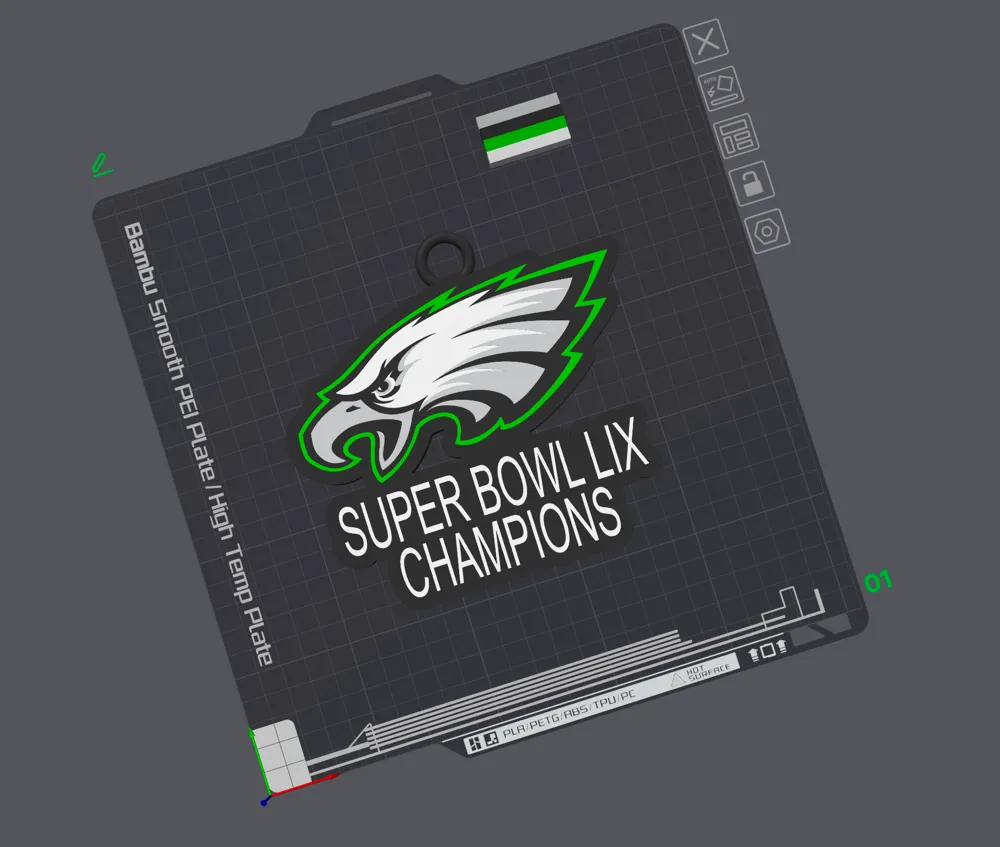 Philadelphia Eagles NFL Super Bowl Champions LIX by JabHook - MakerWorld