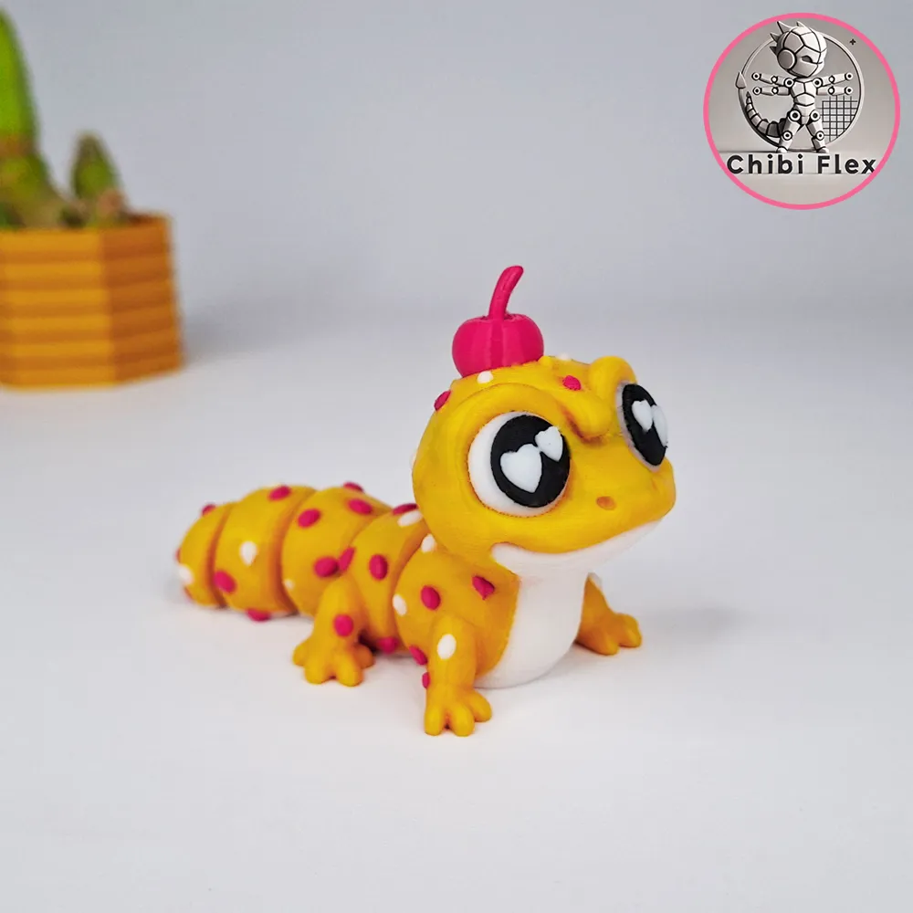 Flexi Mini Ice Cream Gecko Print In Place by Chibi Flex MakerWorld ...