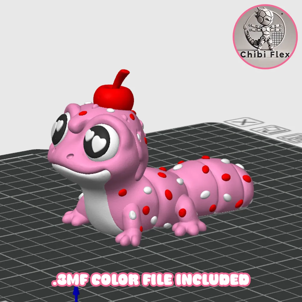 Flexi Mini Ice Cream Gecko Print In Place - Free 3D Print Model ...