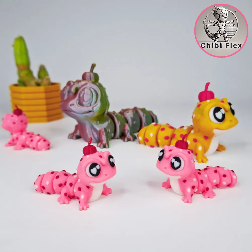 Flexi Mini Ice Cream Gecko Print In Place by Chibi Flex MakerWorld ...