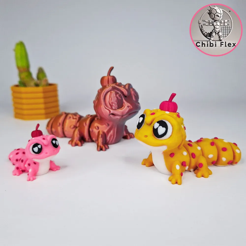 Flexi Mini Ice Cream Gecko Print In Place by Chibi Flex MakerWorld ...