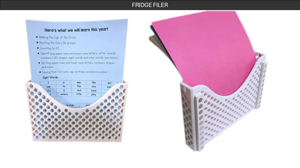 The Fridge Filer - Magnetic Fridge Paper Organizer - Free 3D Print ...