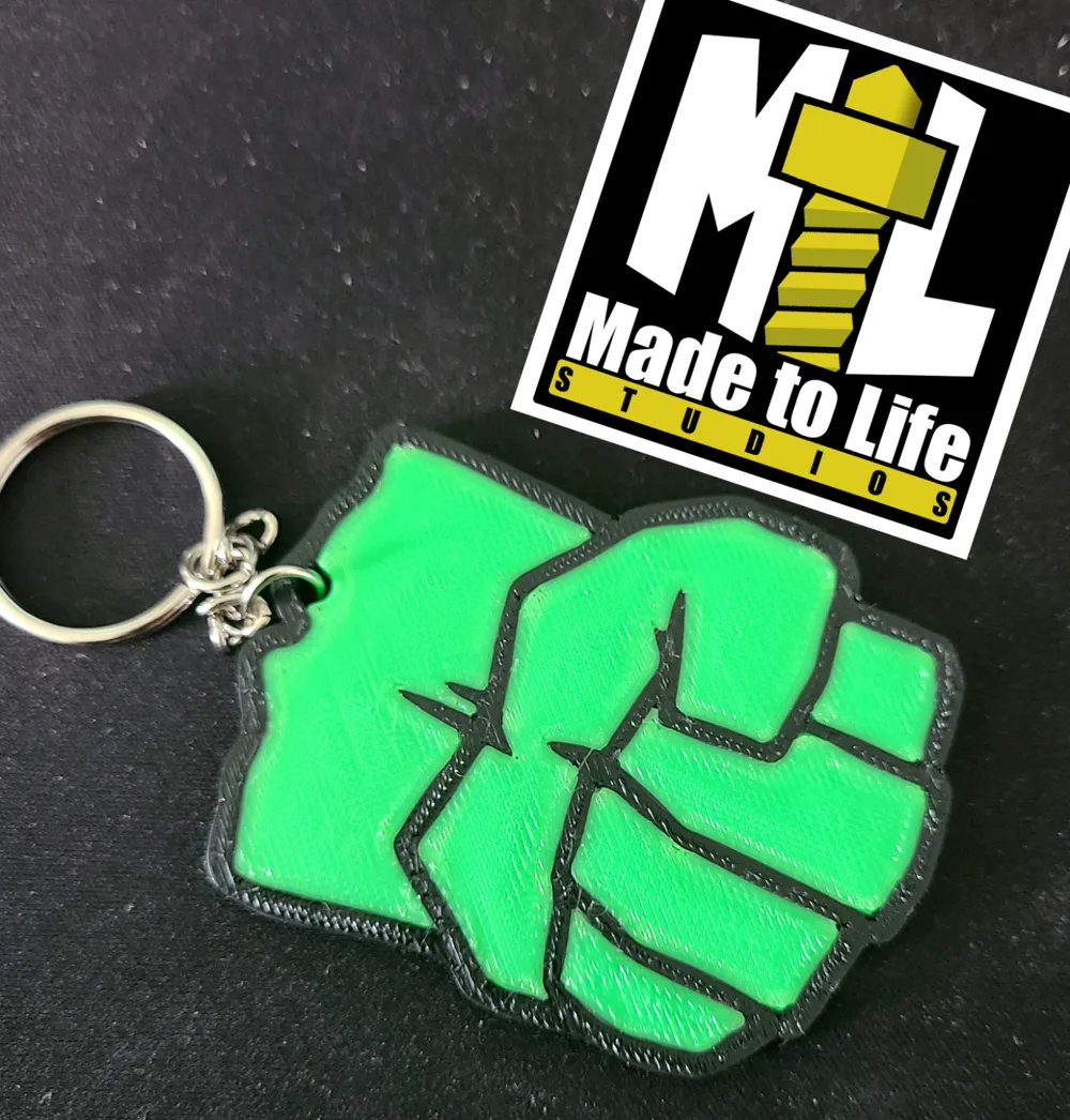 Hulk Logo Keychain by Made to Life Studios - MakerWorld