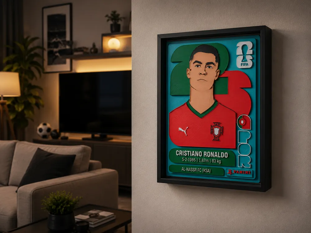 Cristiano Ronaldo Panini World Cup Sticker Frame - Free 3D Print Model ...
