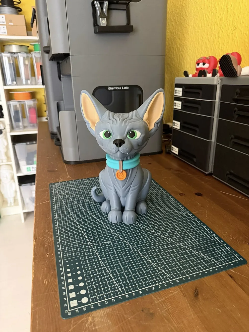 Niedliche Sphynx-Katze Schreibtisch-Begleiter Figur 8 FARBEN EIN AMS ...
