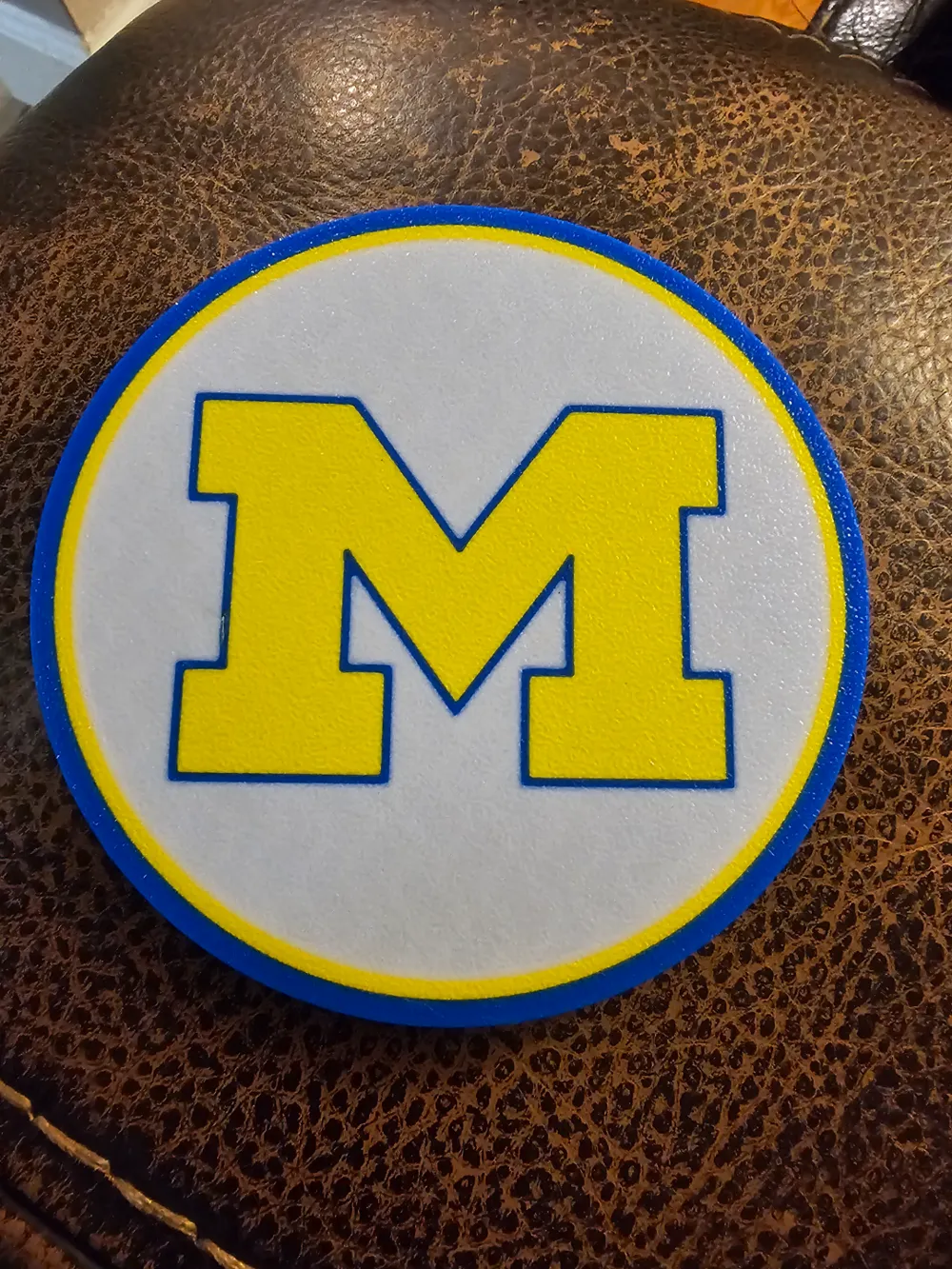 University of Michigan - Block M Coasters by bogey14 - MakerWorld
