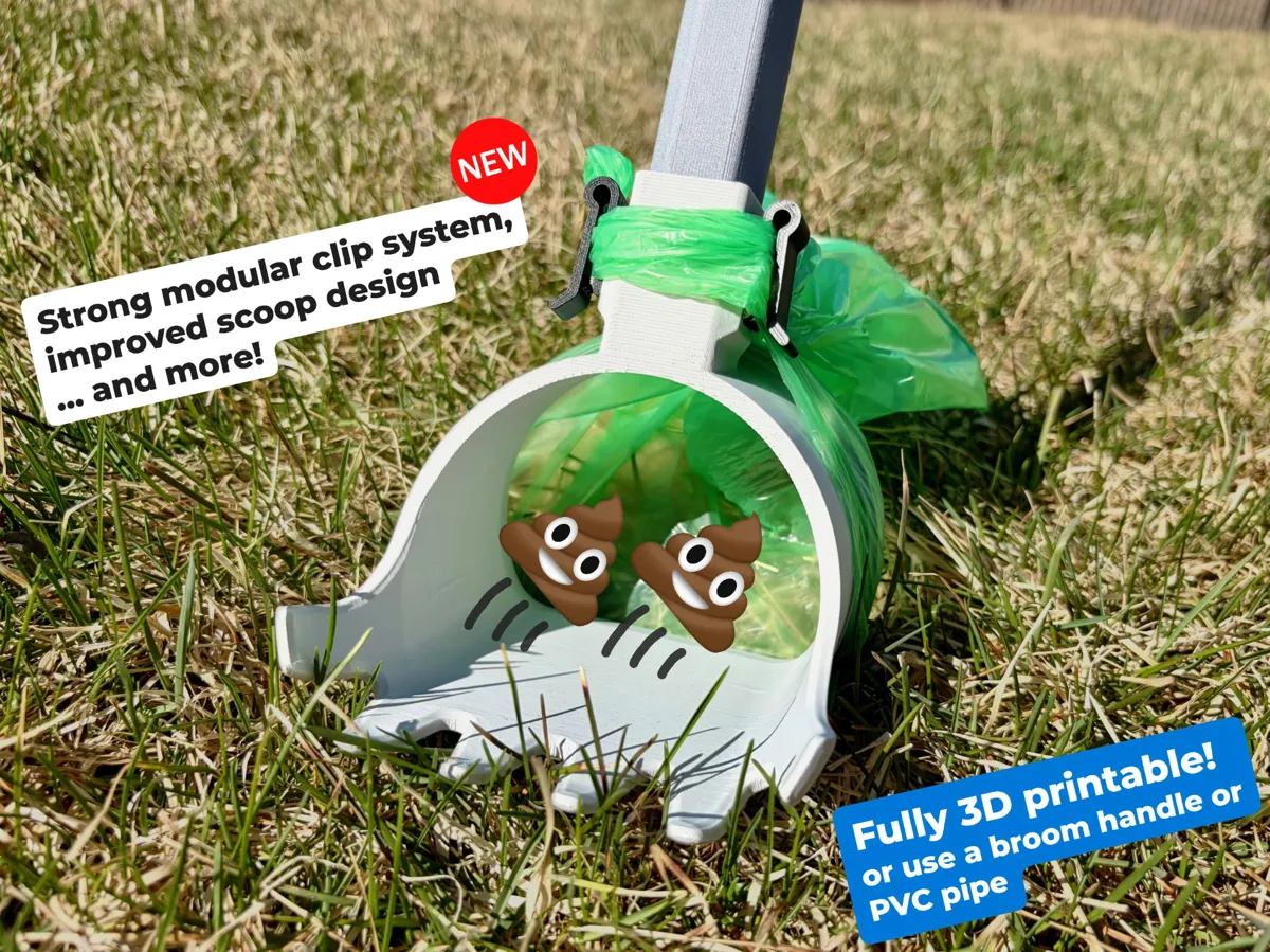 Dog Pooper Scooper V2 (Fully 3D Printable!) - Free 3D Print Model ...