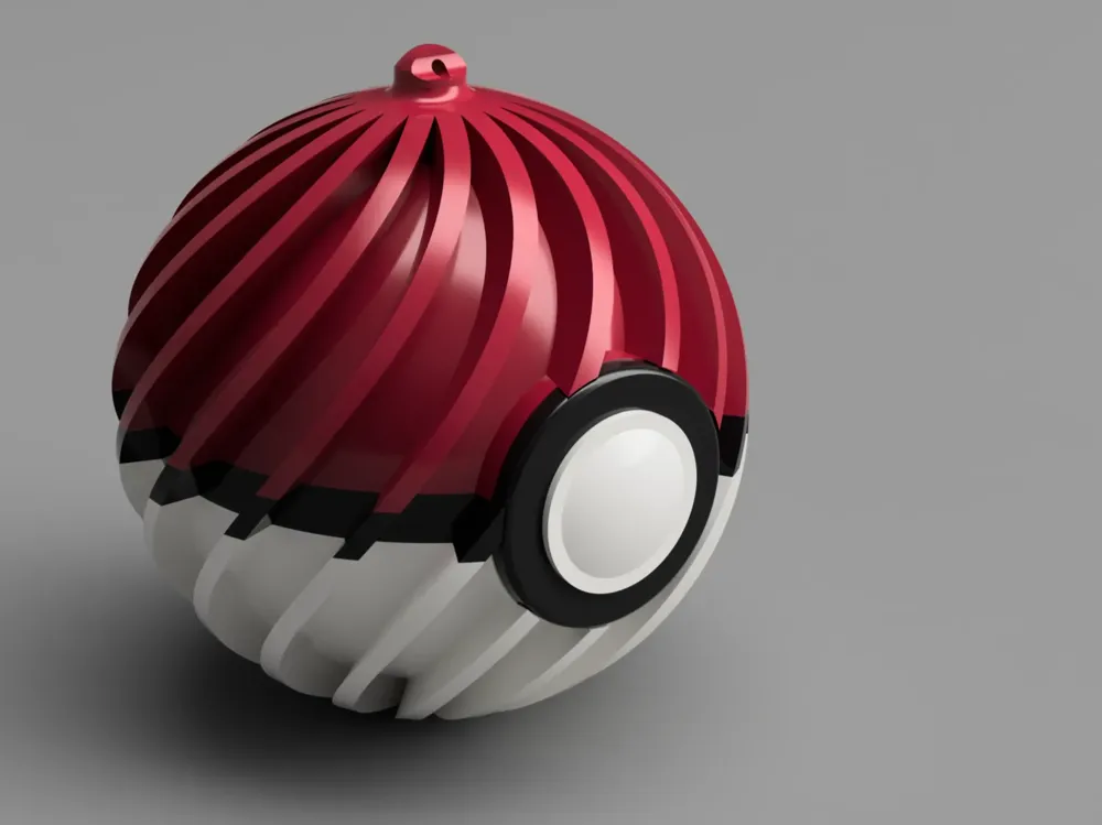 Christmas surprise ball in Pokeball style by Made With Lay3rs - MakerWorld