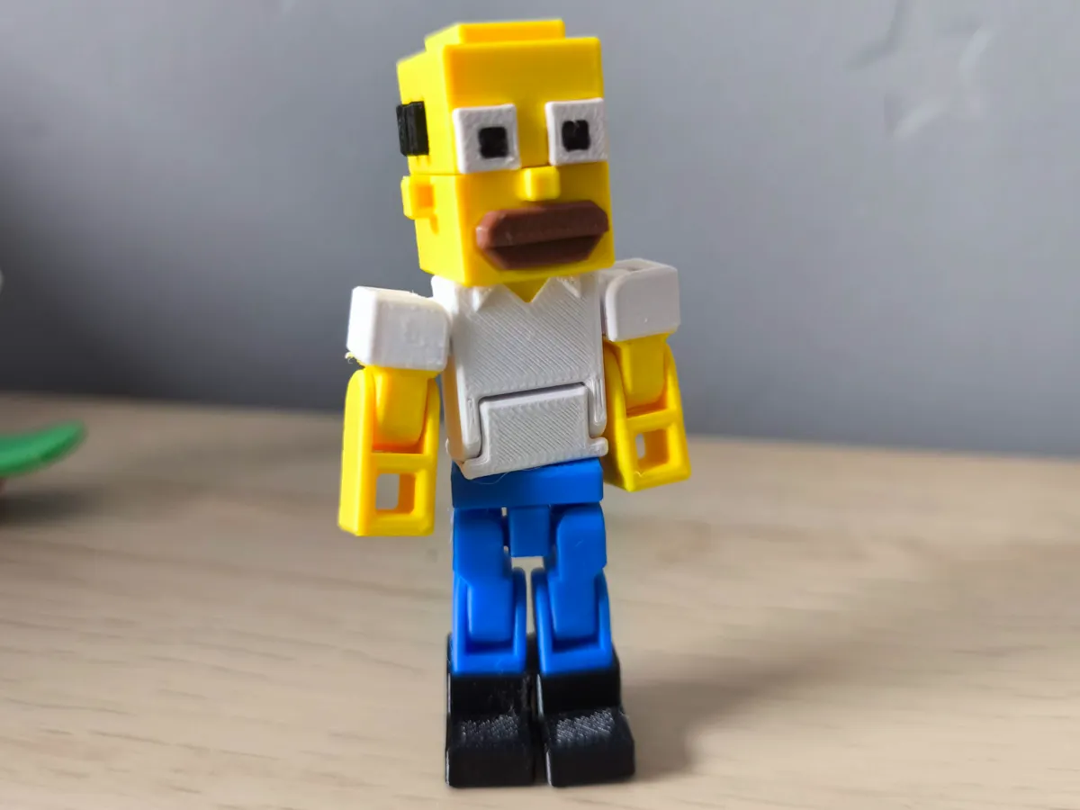 Homer Simpson - Minecraft Style Action Figure - Free 3D Print Model ...