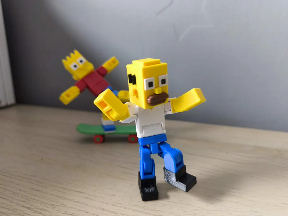 Homer Simpson - Minecraft Style Action Figure - Free 3D Print Model ...