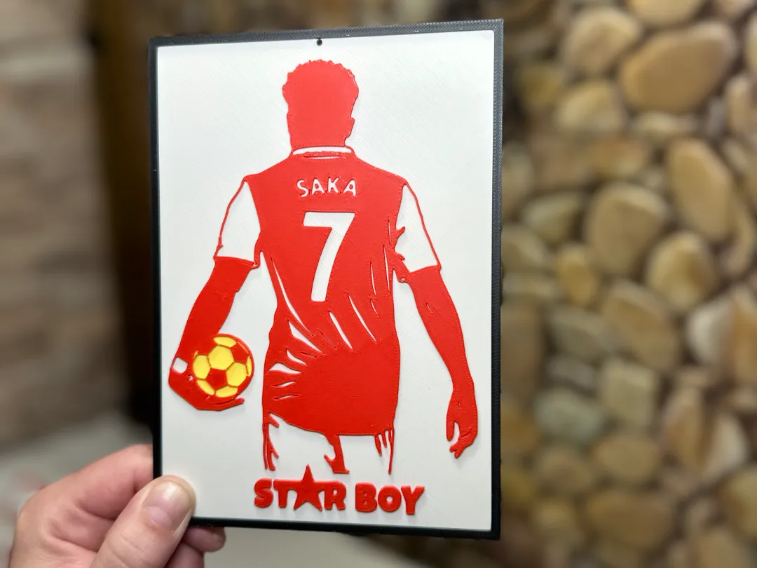 Bukayo Saka - Wall Art - Free 3D Print Model - MakerWorld