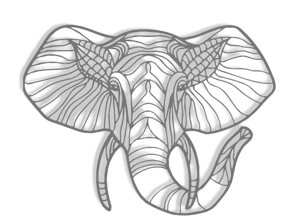 Elephant head_2D by Fil 3D - MakerWorld