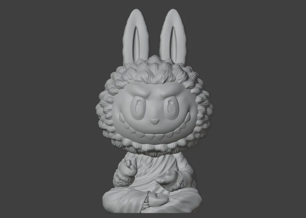 Labubu Buddha - Free 3D Print Model - MakerWorld
