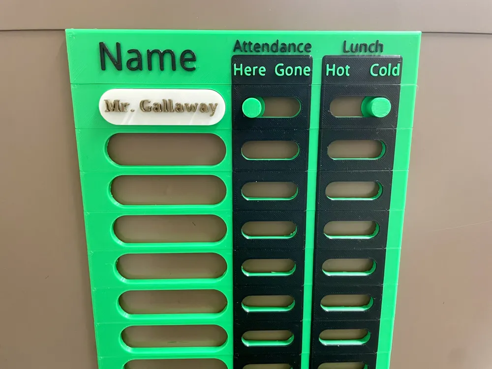 Student Attendance and Lunch Tracker - Free 3D Print Model - MakerWorld