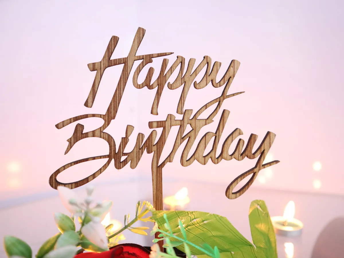 Happy Birthday Cake Topper - 19 Min - Free 3D Print Model - MakerWorld